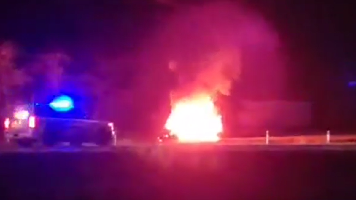 No one hurt in semi fire on QEII near Red Deer | rdnewsnow.com
