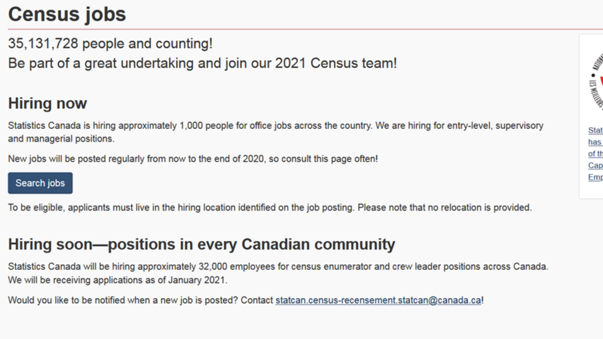Canadian Census Jobs | paNOW