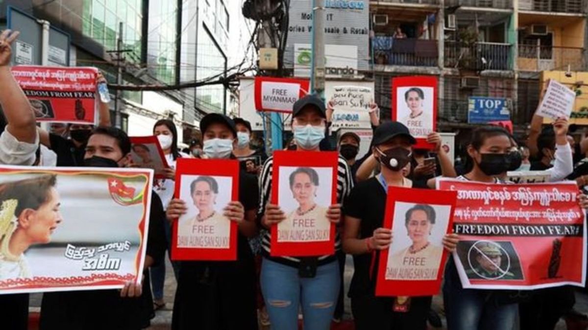 Water fired at crowd as anti-coup protests swell in Myanmar | Vernon ...