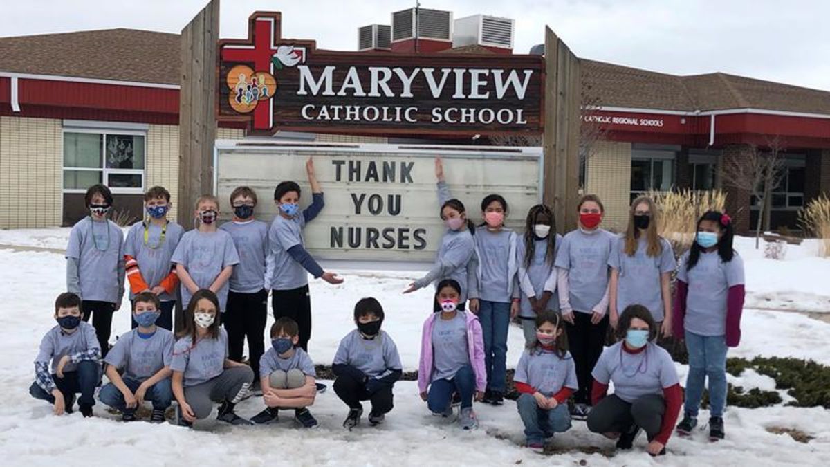 Gr. 5 class at Maryview School says “Thank You” to frontline workers ...