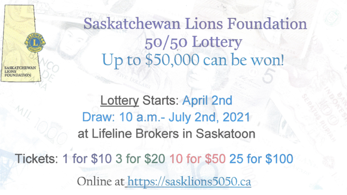 Saskatchewan Lions Foundation 50/50 Lotto | paNOW
