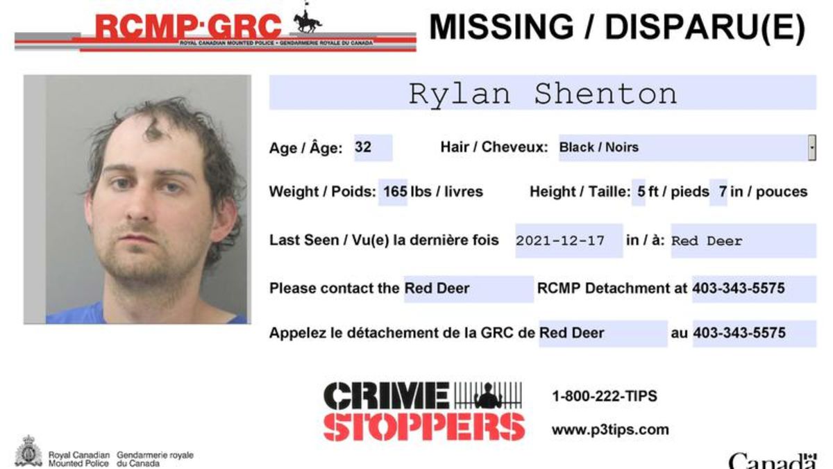 MISSING: Rylan Shenton, 32, of Red Deer | rdnewsnow.com