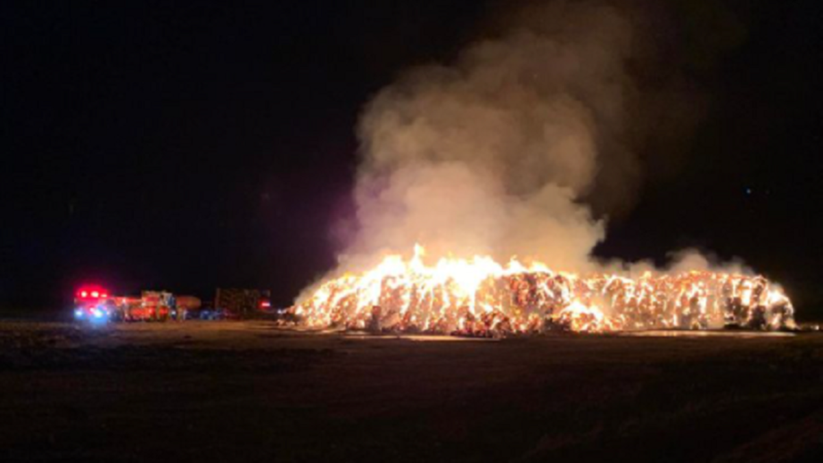 Hay stack fire keeps Coaldale Fire Department busy Friday | Lethbridge ...