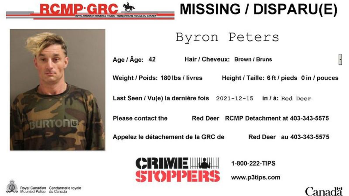 Missing: Byron Peters, 42, of Red Deer | rdnewsnow.com