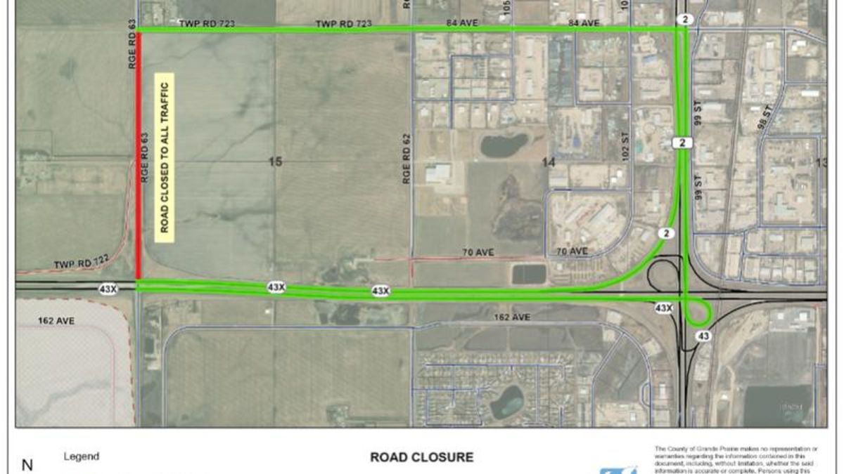 Range Road 63 closed for Thursday between Highway 43X and 84th avenue ...