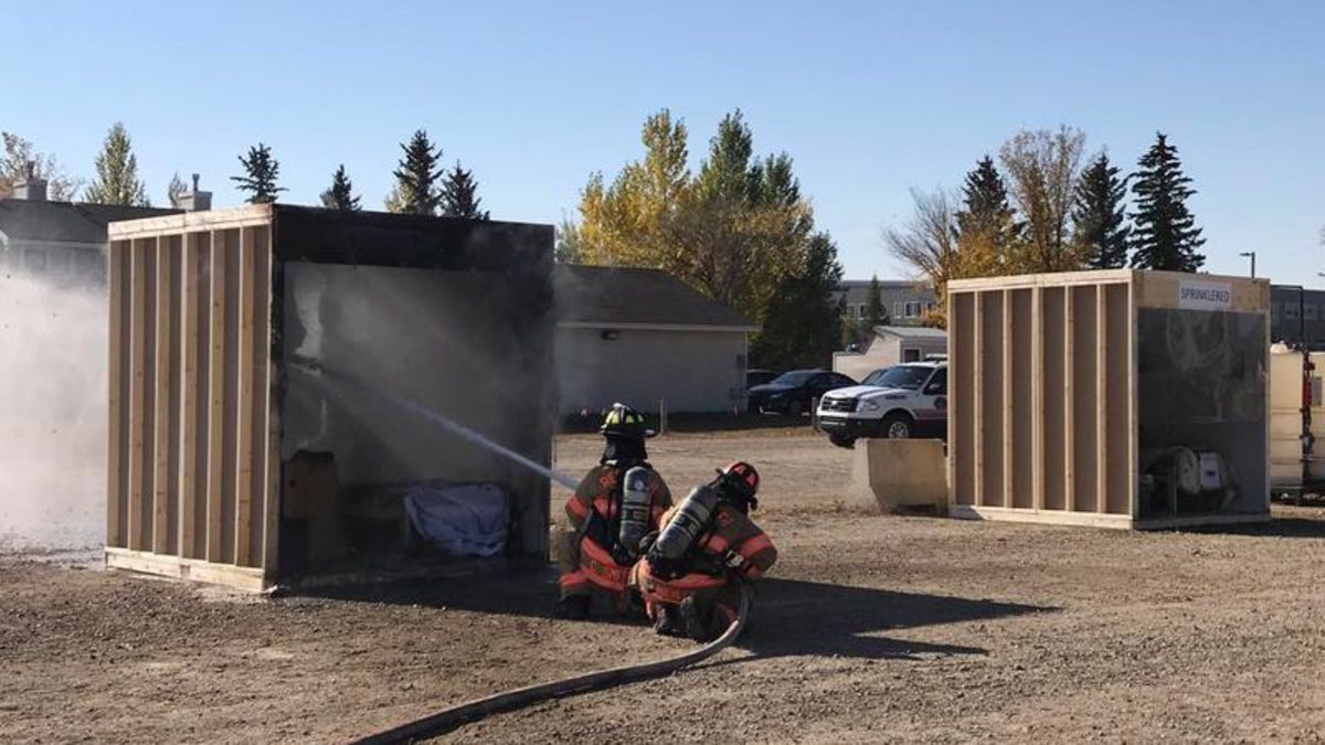 Red Deer Polytechnic hosts side-by-side burn of mock dorm rooms ...