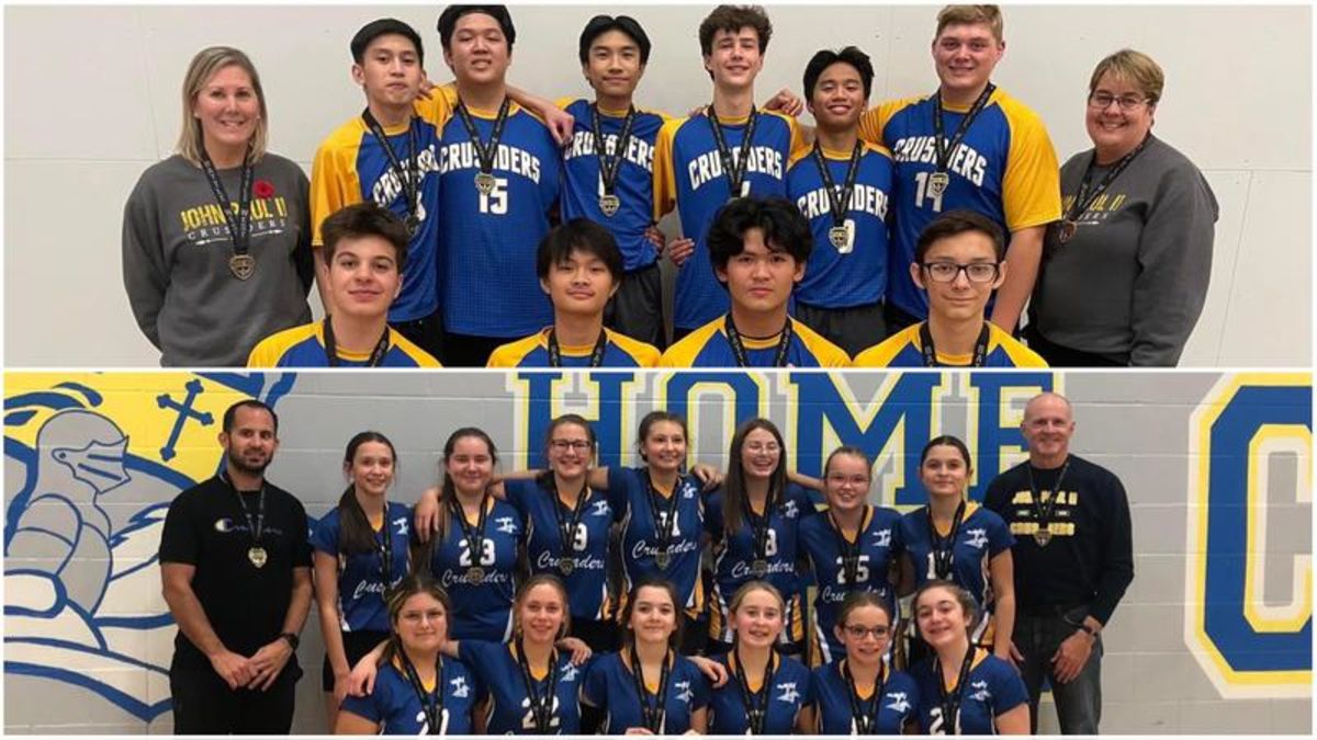 Crusaders junior volleyball teams take tandem gold at Districts ...