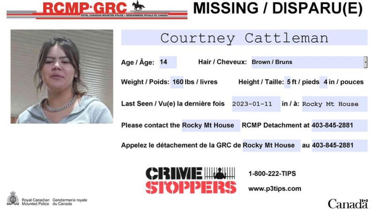MISSING: Courtney Cattleman, 14, Rocky Mountain House | rdnewsnow.com