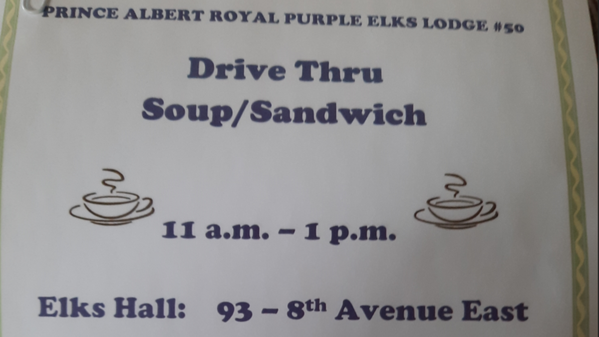 Prince Albert Royal Purple Elks Drive Thru Soup/Sandwich | paNOW