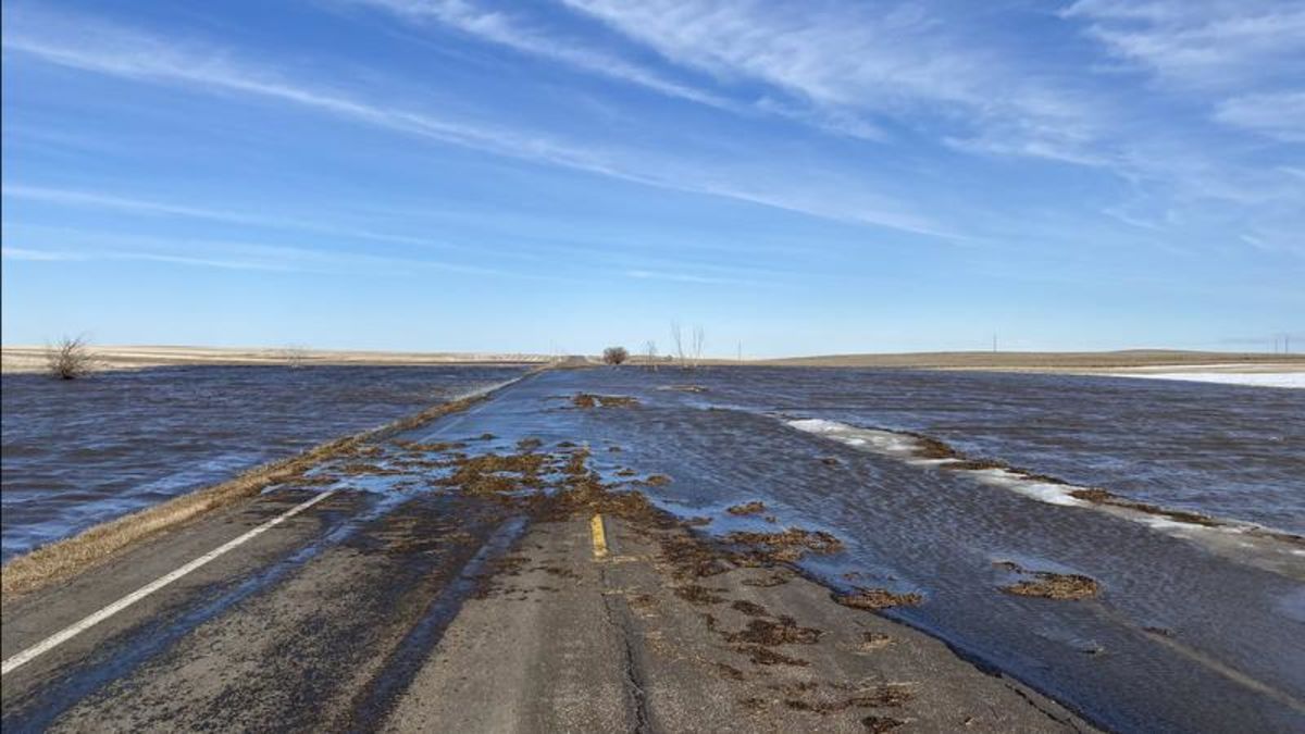 Spring runoff flooding multiple roads in the County of Forty Mile and ...