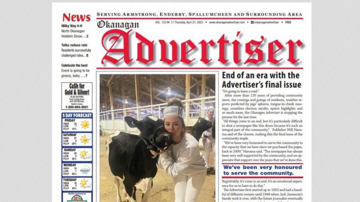 Local newspaper ends publication | Vernon Matters