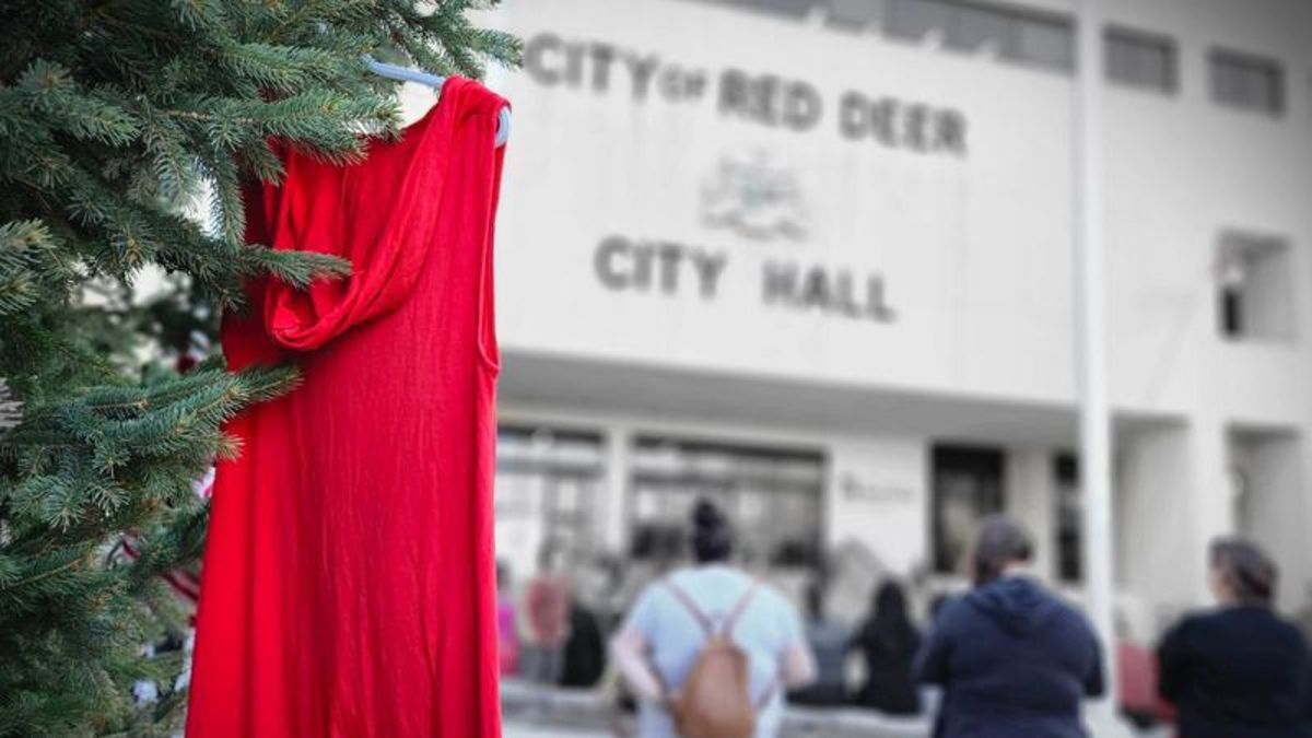 Grief takes forefront at Red Dress Day observance in Red Deer ...