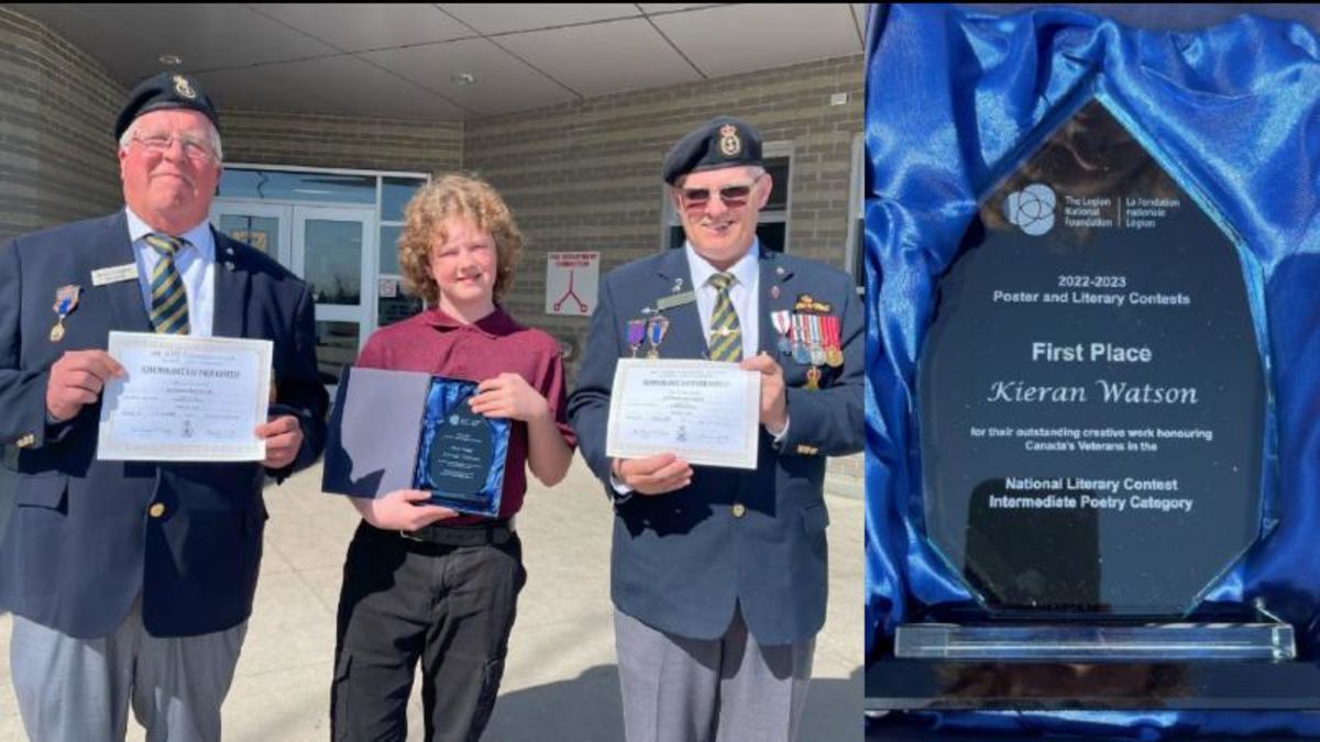Grade 7 student wins national award for Remembrance Day poem | EverythingGP