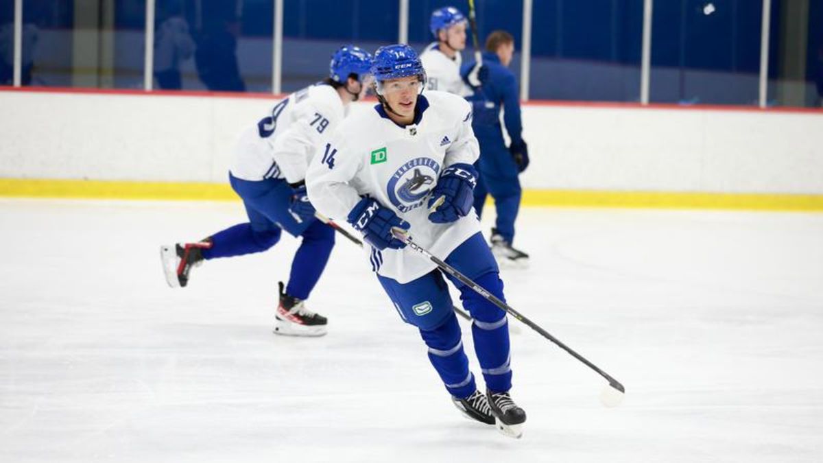 Perkins gets first taste of NHL-caliber hockey at Canucks rookie camp ...