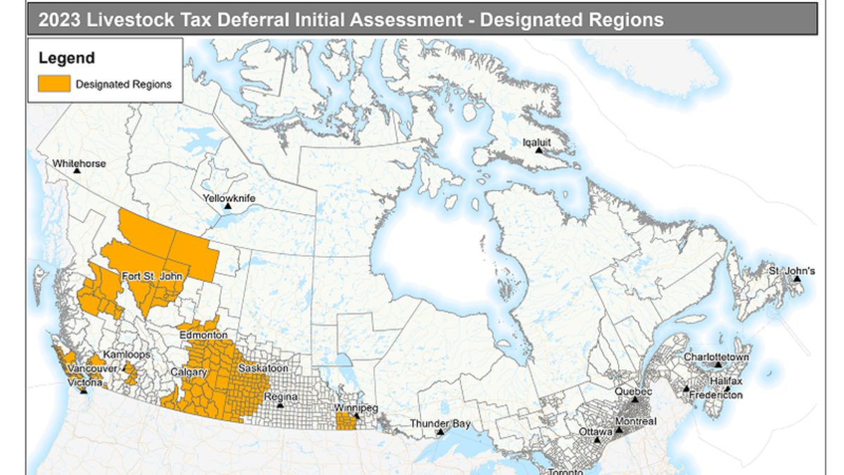 Livestock tax deferral for designated area in Western Canada | 900 CKBI