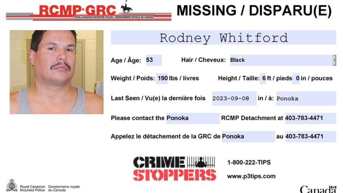 MISSING: Rodney Whitford, 53, of Blackfalds | rdnewsnow.com