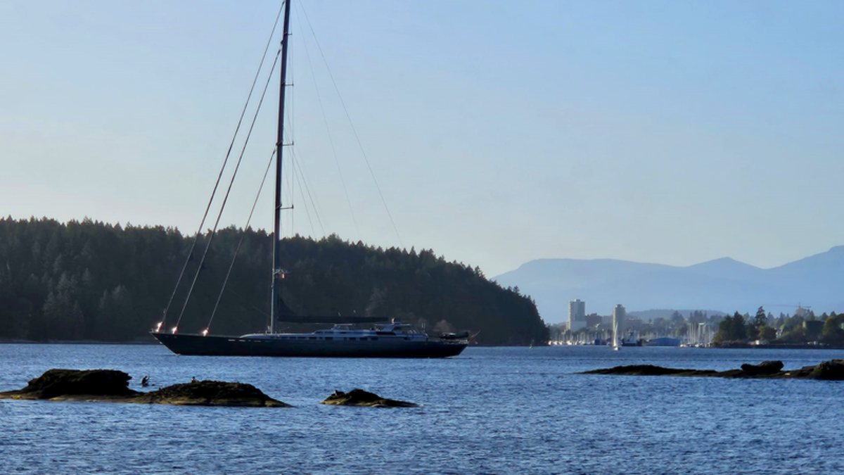 World’s largest single-mast sailboat heads south after overnight in ...