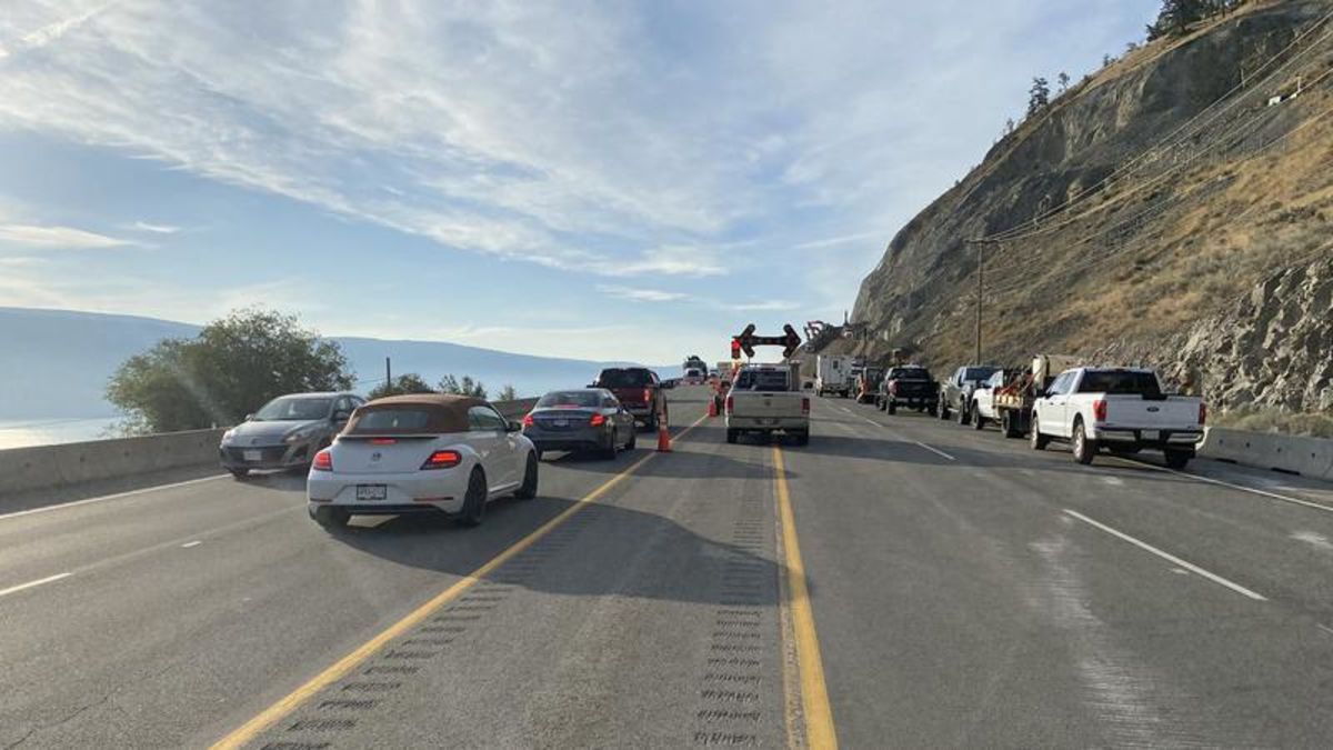 Highway 97 reopening to two lanes at rock slide site | Vernon Matters