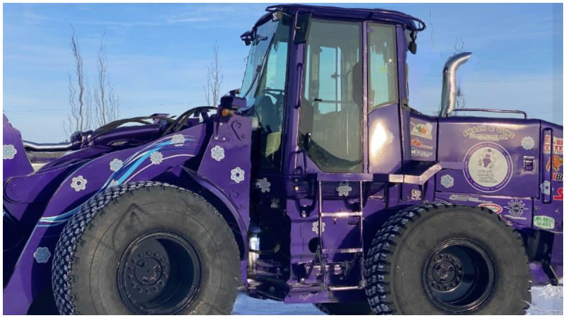 Local purple loader helping plow snow in support of Stollery Children’s ...